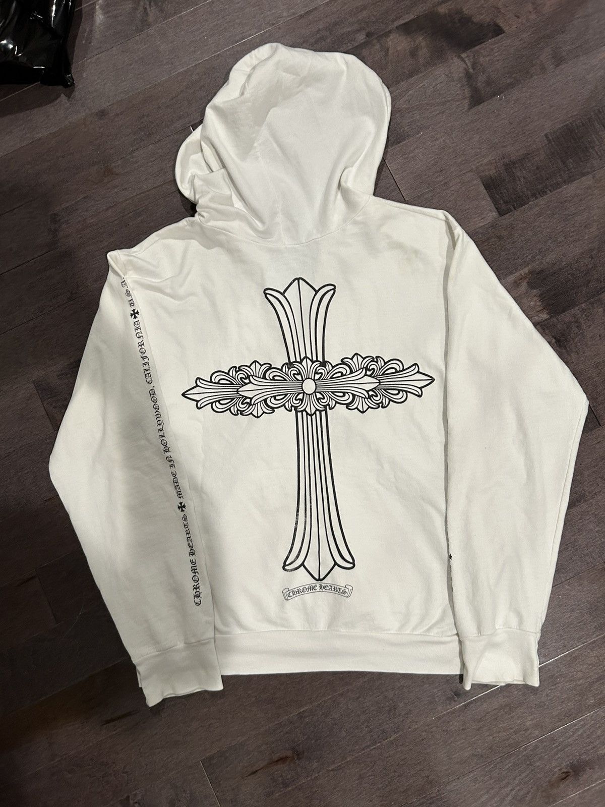 Chrome Hearts RARE VINTAGE CHROME HEARTS CROSS ZIP UP WHITE | Grailed