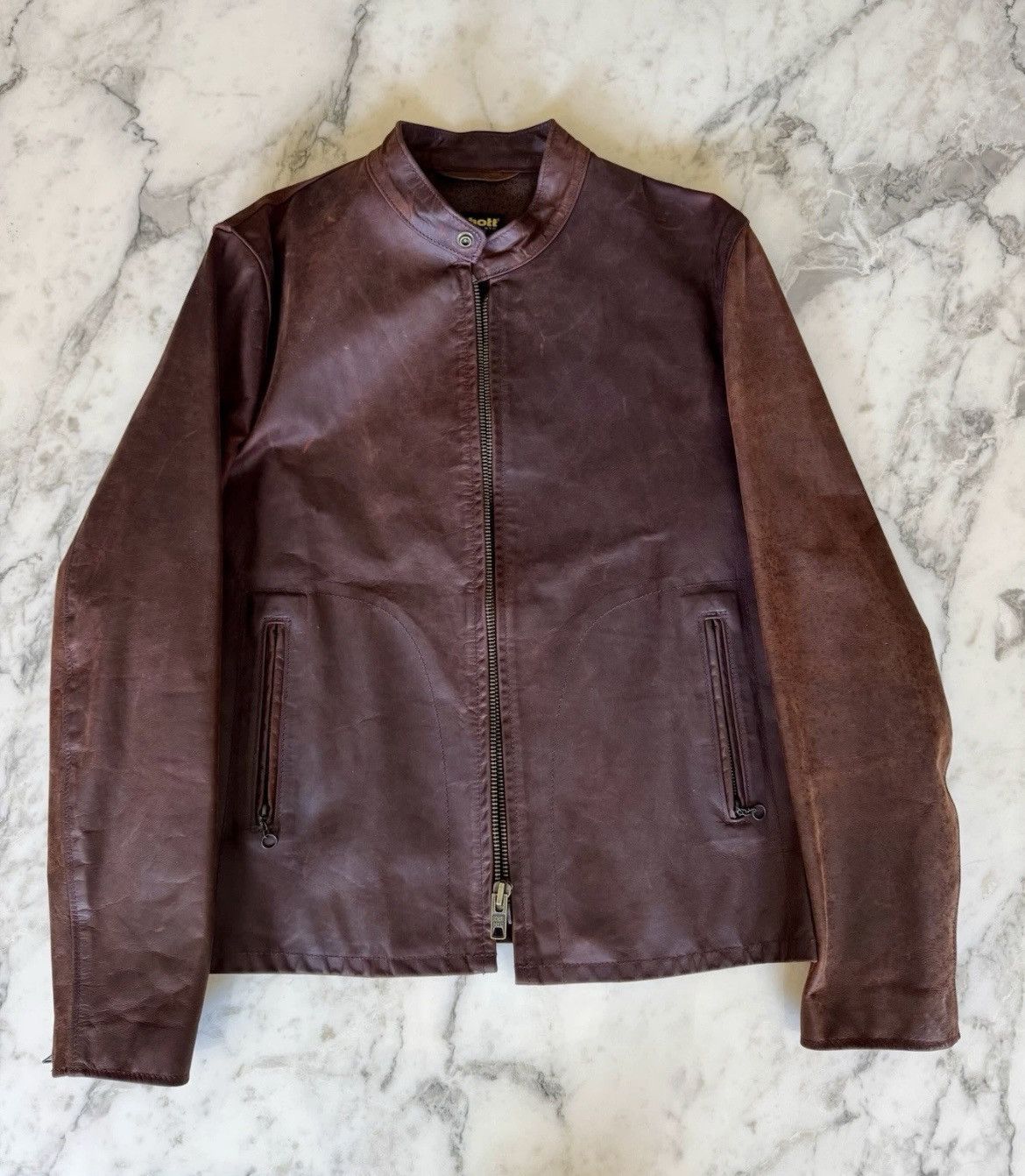 Schott Schott cafe Racer 581 Unlined leather jacket MEDIUM (NEW) | Grailed