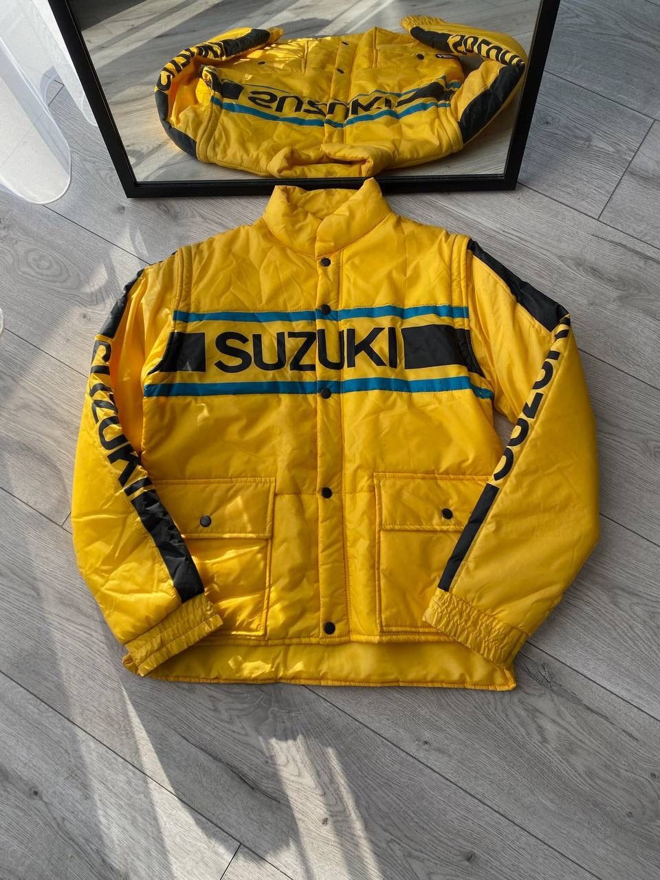Racing × Streetwear × Vintage Vintage Suzuki Modular Yellow Racing Down ...