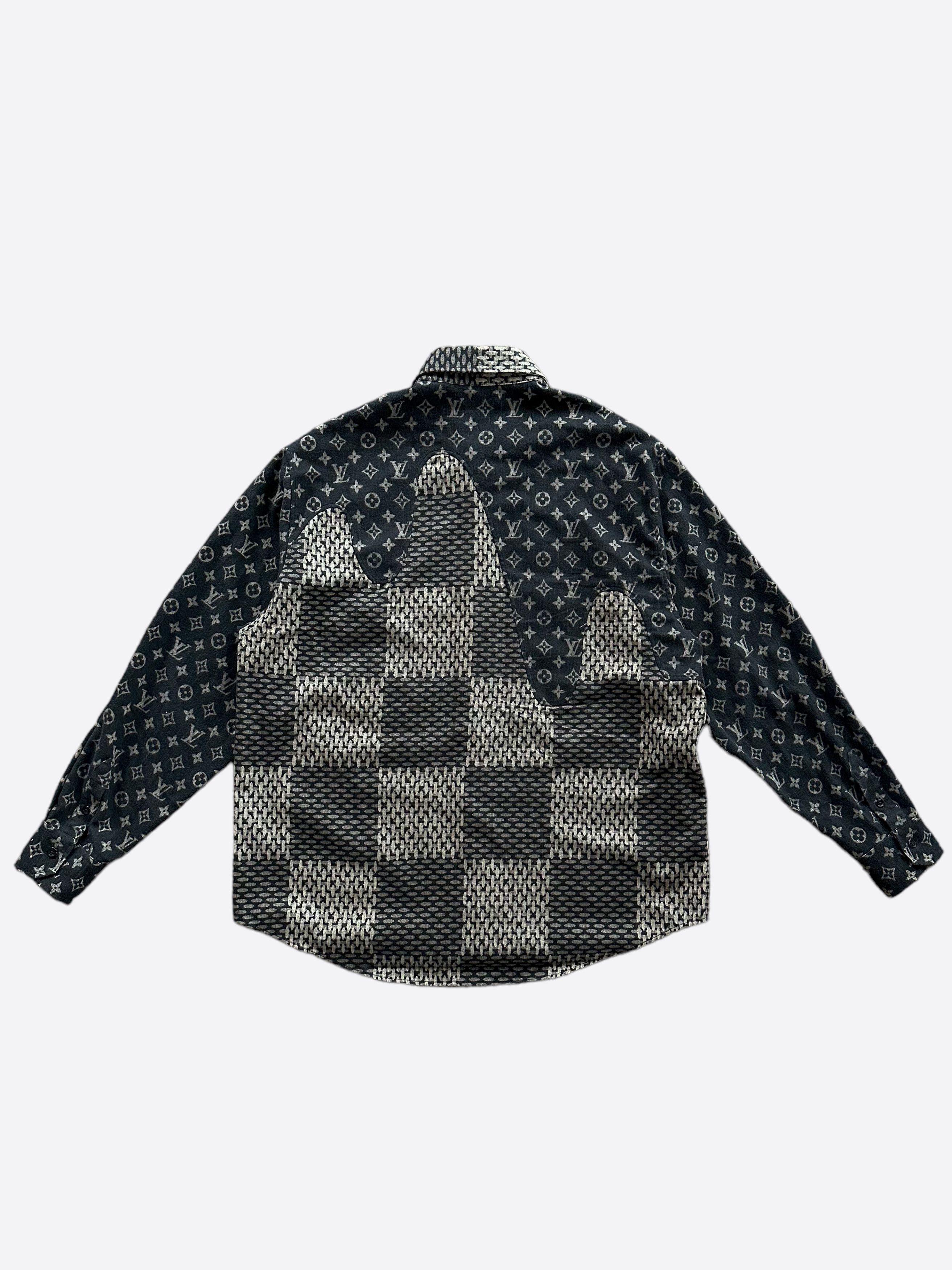 Louis Vuitton Louis Vuitton Nigo Grey Giant Damier Monogram Button Up ...