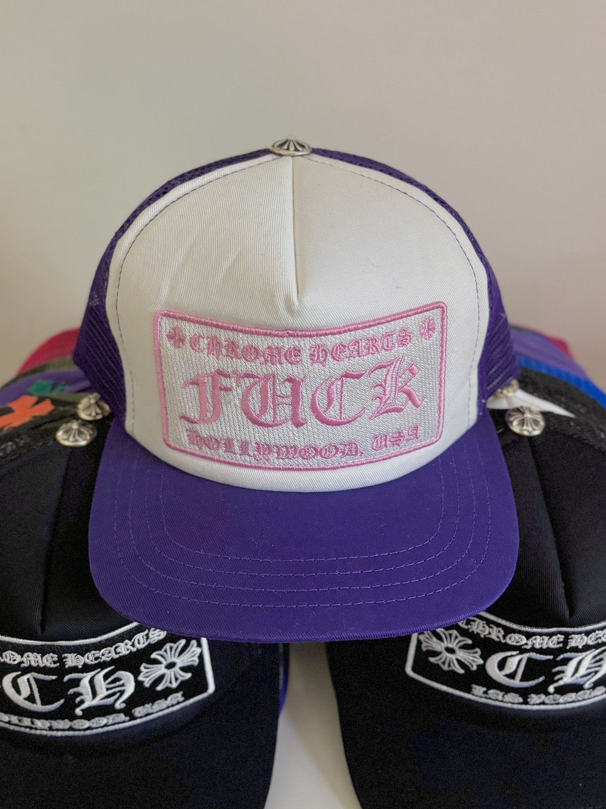 Chrome Hearts NEW 2024 - PURPLE PINK PATCH HAT | Grailed