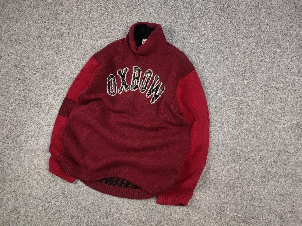 Oxbow × Streetwear × Vintage OxBow Logo Vintage Oversized Red Knit ...