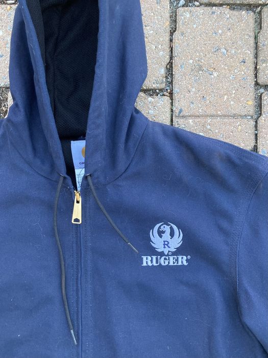 Vintage Dark Navy Active Duck Jacket Blue Carhartt Jacket Hood J131 ...