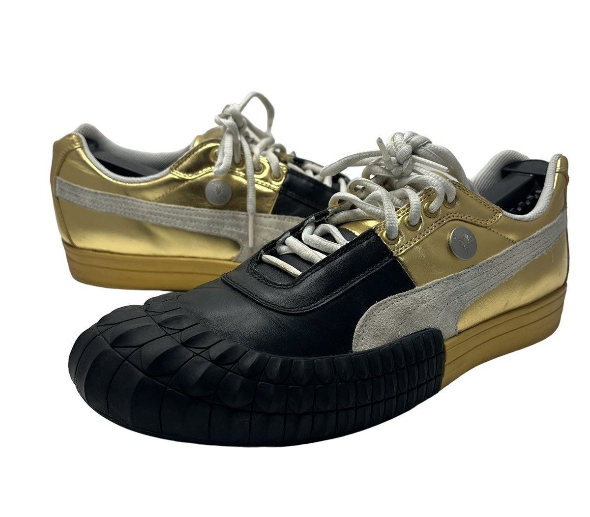 Puma Maison Mihara Yasuhiro Puma Low Top Sneakers Black and Gold | Grailed