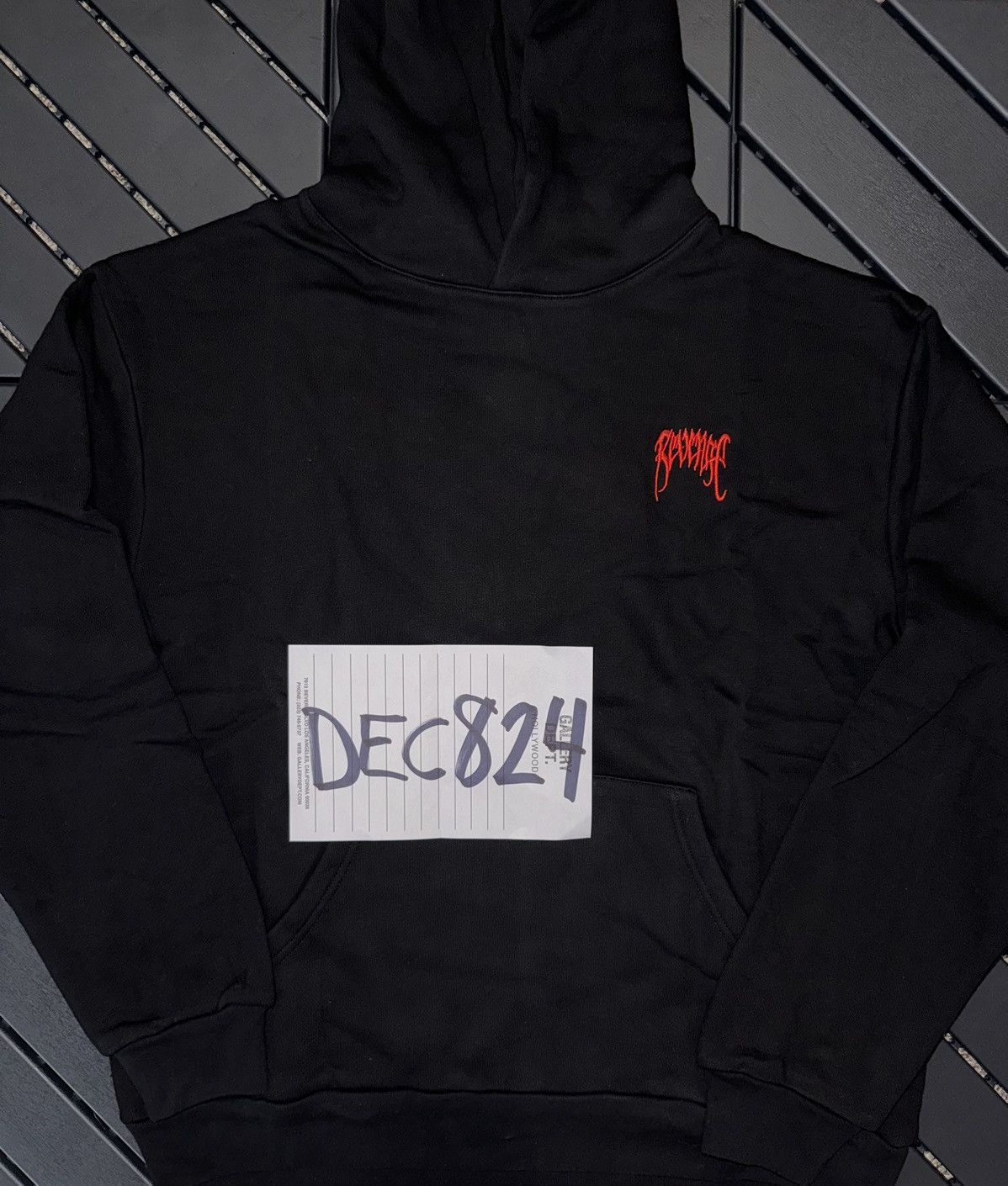 Revenge Revenge Red Embroidered Basic Hoodie Black | Grailed