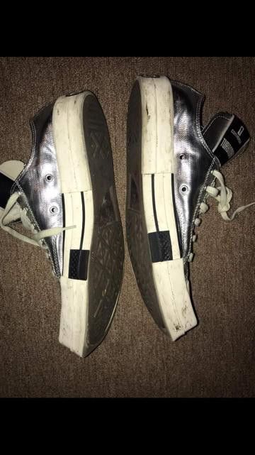 Rick Owens Rick Owens dark Shadow Converse Chuck Taylor silver shoes ...