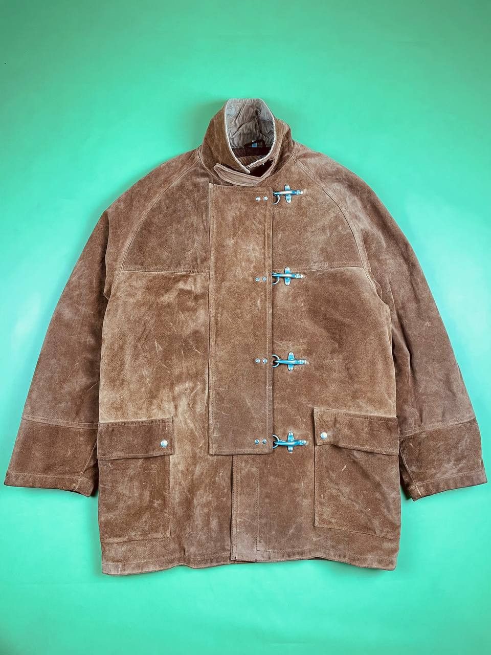 Fay × Vintage Rare FAY for EMA Firefighter Fireman Suede Leather Jacket ...