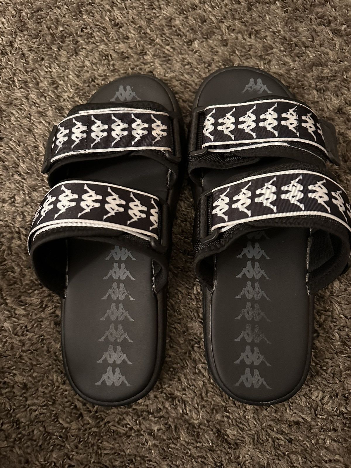 Kappa 222 Banda Aster 1 Slides - Black/Dark Charcoal | Grailed
