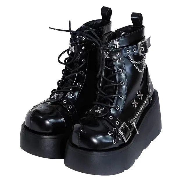Vintage Black Gothic Opium Boots | Grailed