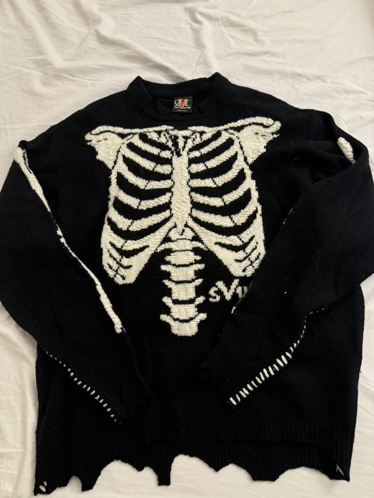 Saint Michael Saint Michael Vlone Bone Knit skeleton Sweater | Grailed