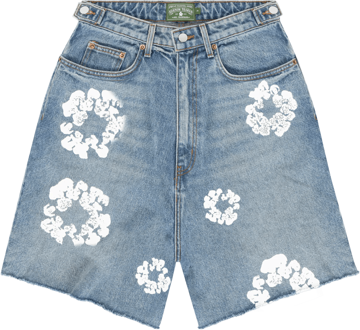 DENIM TEARS Denim Tears The Cotton Wreath Jean Short Light Wash ...