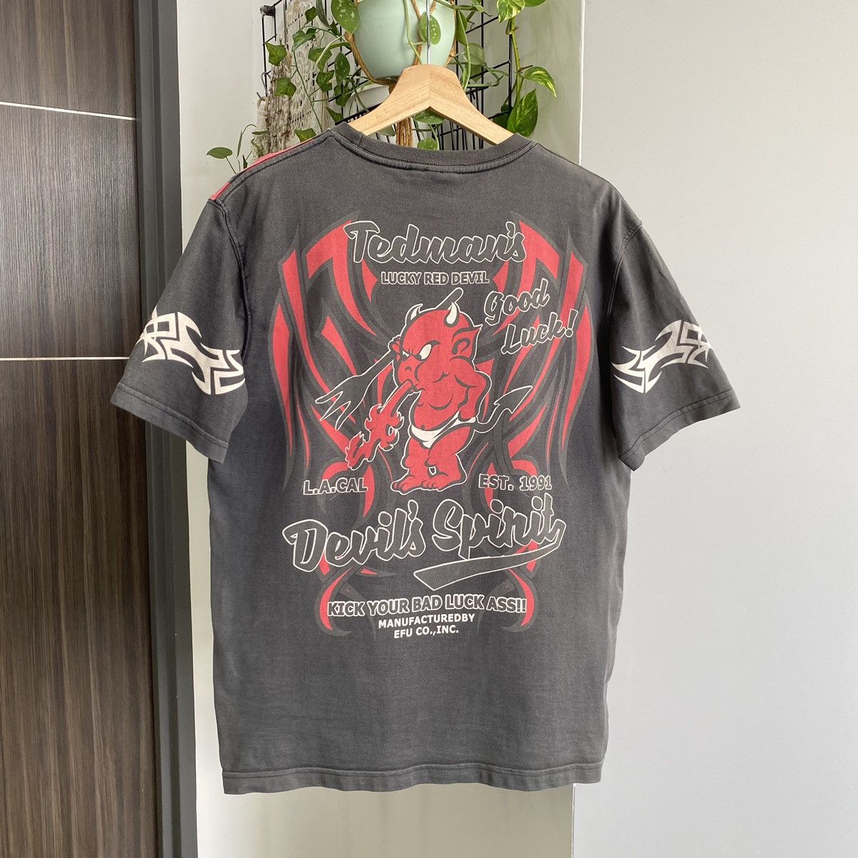 Japanese Brand Thrashed Faded Vintage Y2K Tedman Lucky Red Devil Rare Tee | Grailed