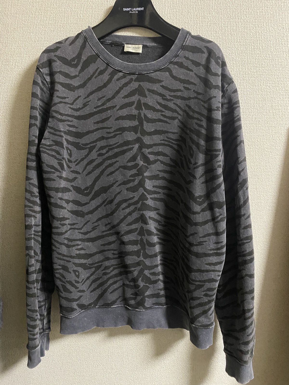 Hedi Slimane × Saint Laurent Paris saint laurent paris sweatshirt zebra ...