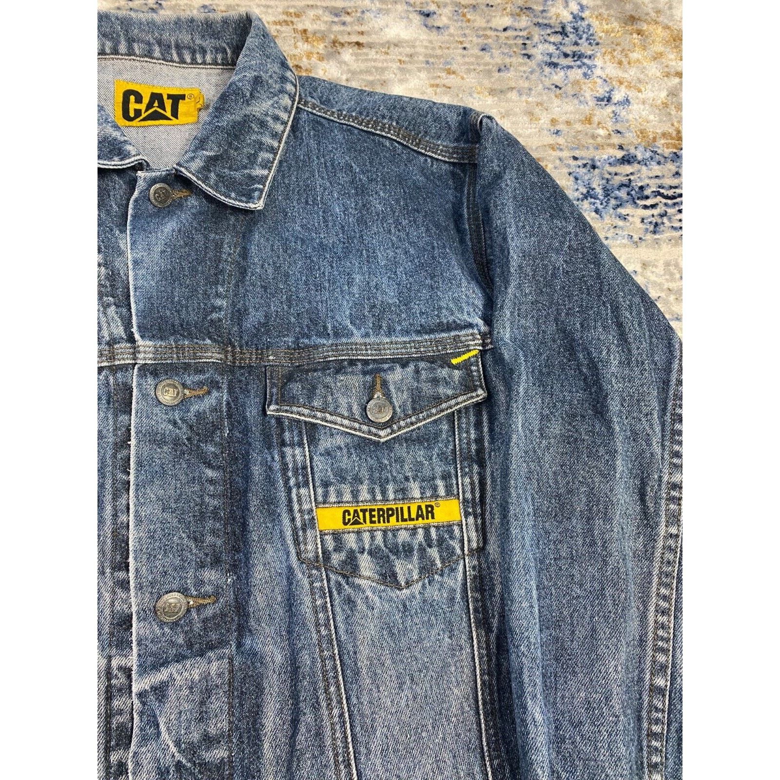 Caterpillar VINTAGE COTTON CAT CATERPILLAR DENIM JACKET OVERSIZE ...