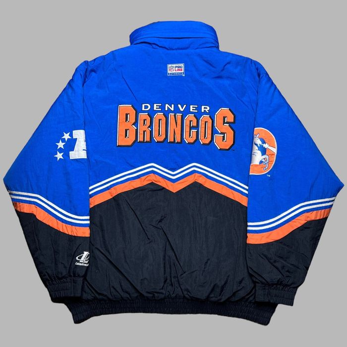 Vintage Vtg 90s NFL Denver Broncos Logo Athletic Spike Puffer Jacket ...