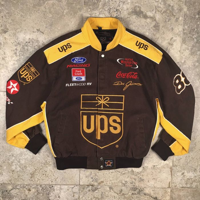 Vintage Vintage UPS NASCAR Racing Jacket Brown Mens Large Racecar | Grailed