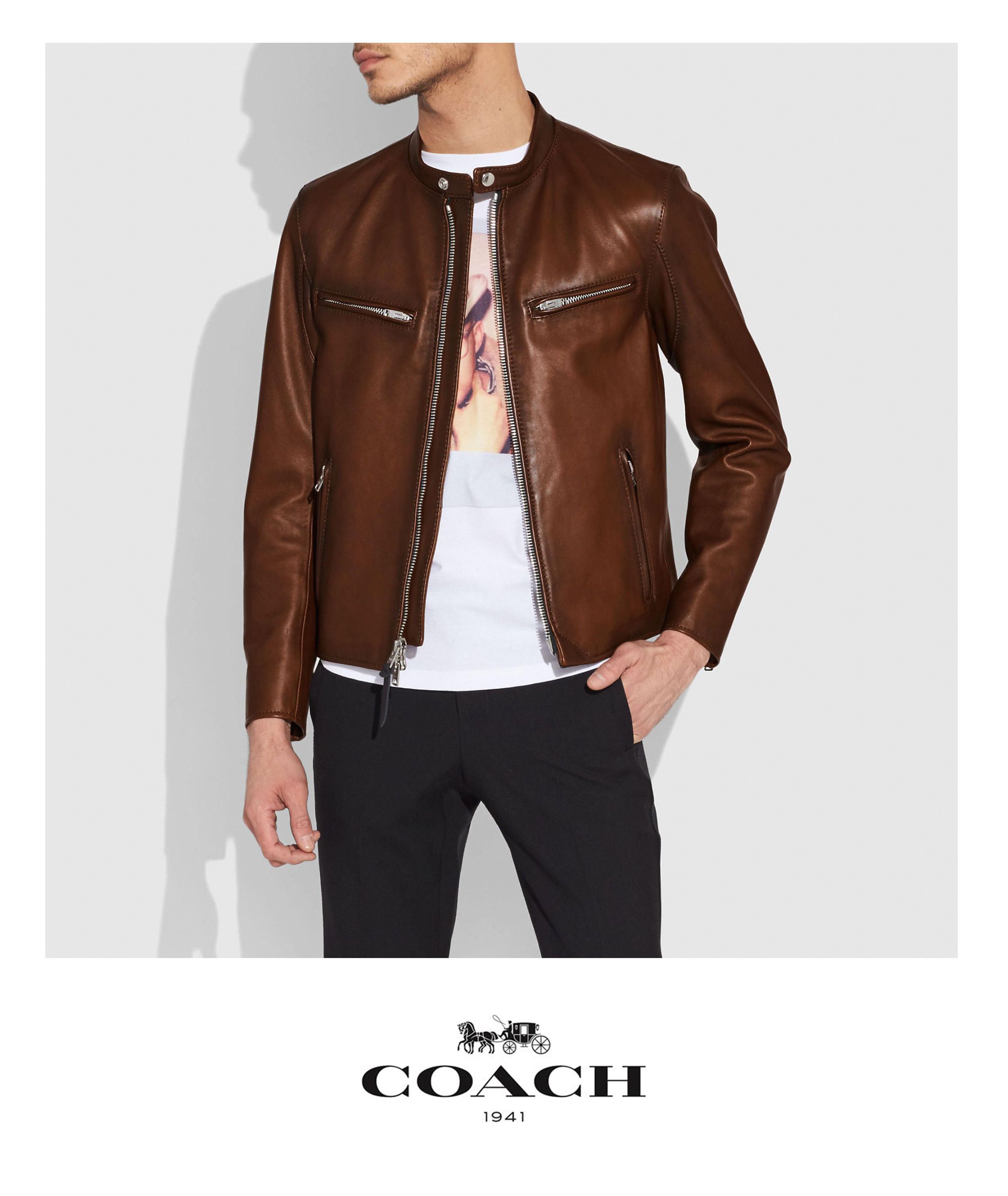Coach Effortless Cool $1900 w/tax Burnished Cafe Racer Jacket | Grailed