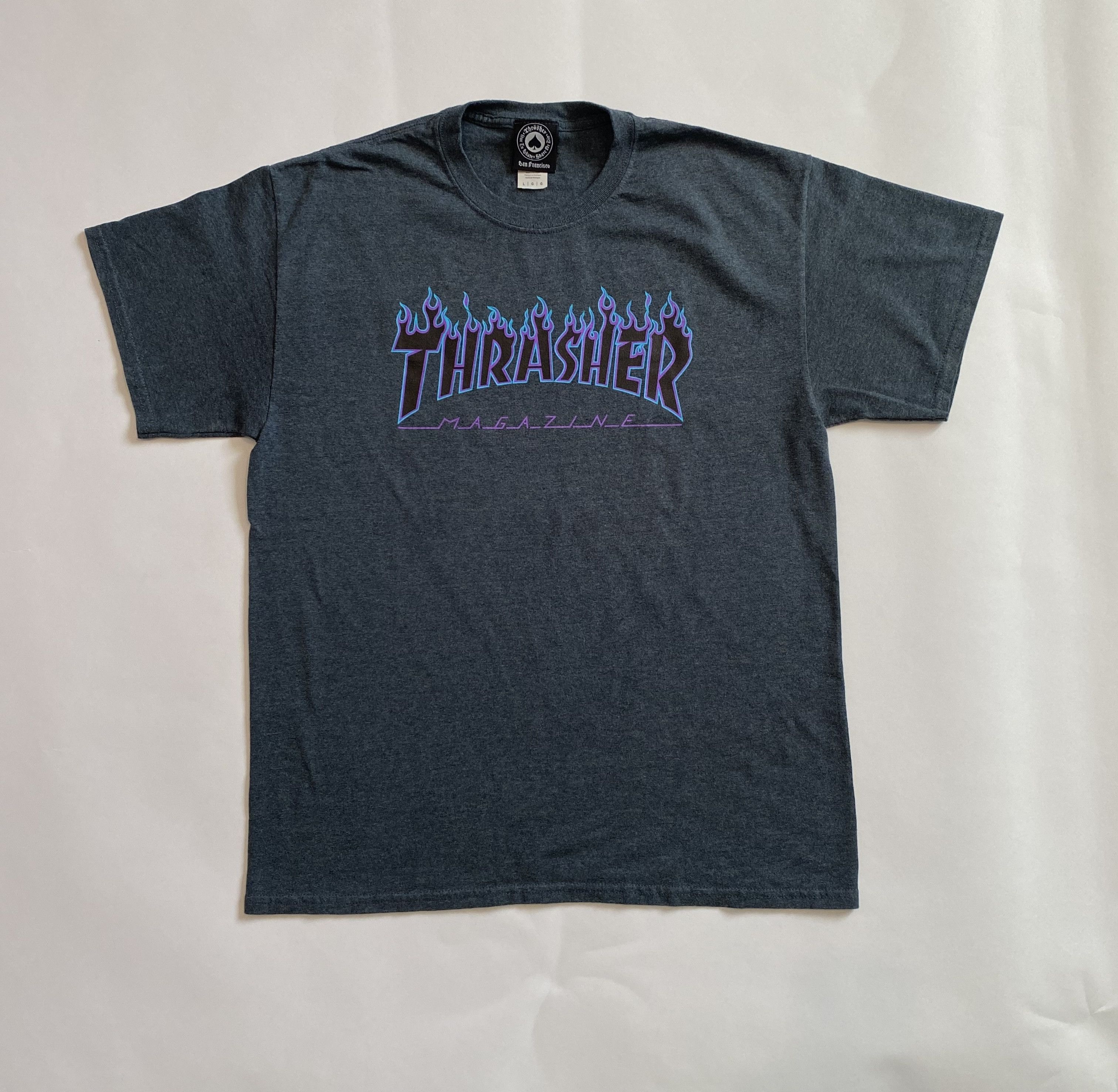 Thrasher Purple / Blue Neon Logo Shirt | Grailed