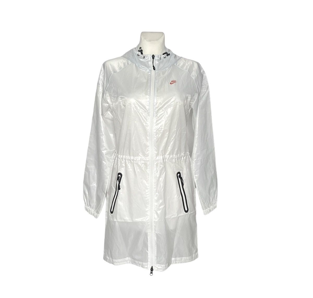 Nike New White Long Jacket Raincoat Wind breaker Mike Swoosh | Grailed