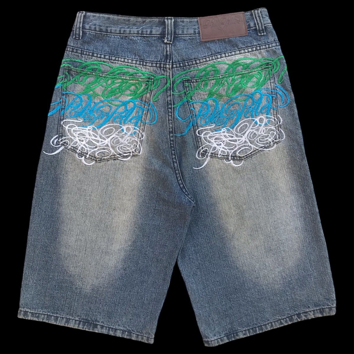 JNCO × Pelle Pelle × Vintage Vtg Pellepelle Embroidered Baggy Jorts ...