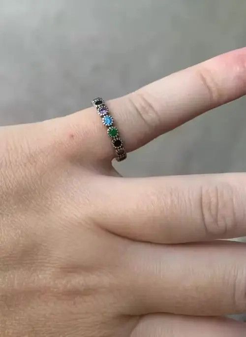 Jewelry × Streetwear × Vintage Electro Ring Crystal Stone Silver ...