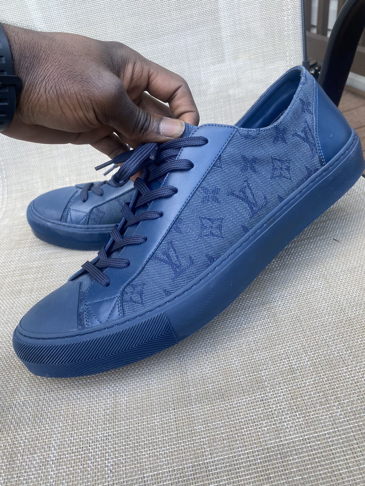 Louis Vuitton Louie Vuitton Blue Canvas Logo | Grailed