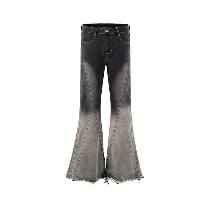 Streetwear Chunky Gradient Flared Jeans, Stack Jeans | Grailed