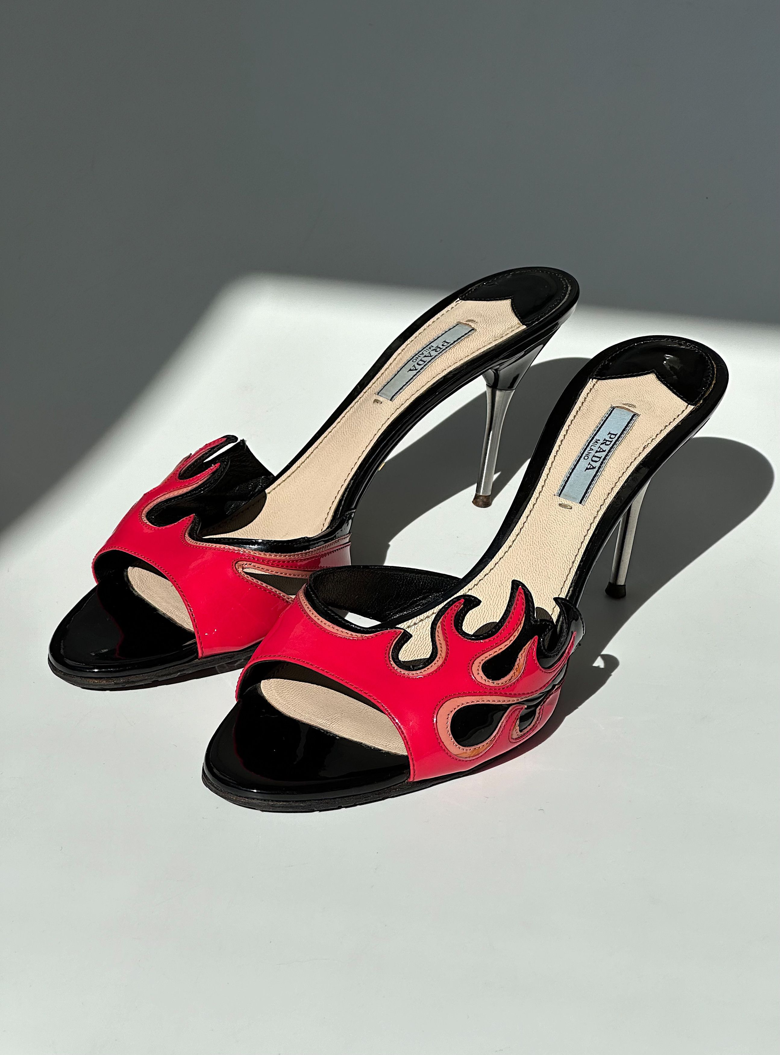 Vintage *sz40.5*PRADA 2012 Flame Sandals runway archive y2k coquette ...