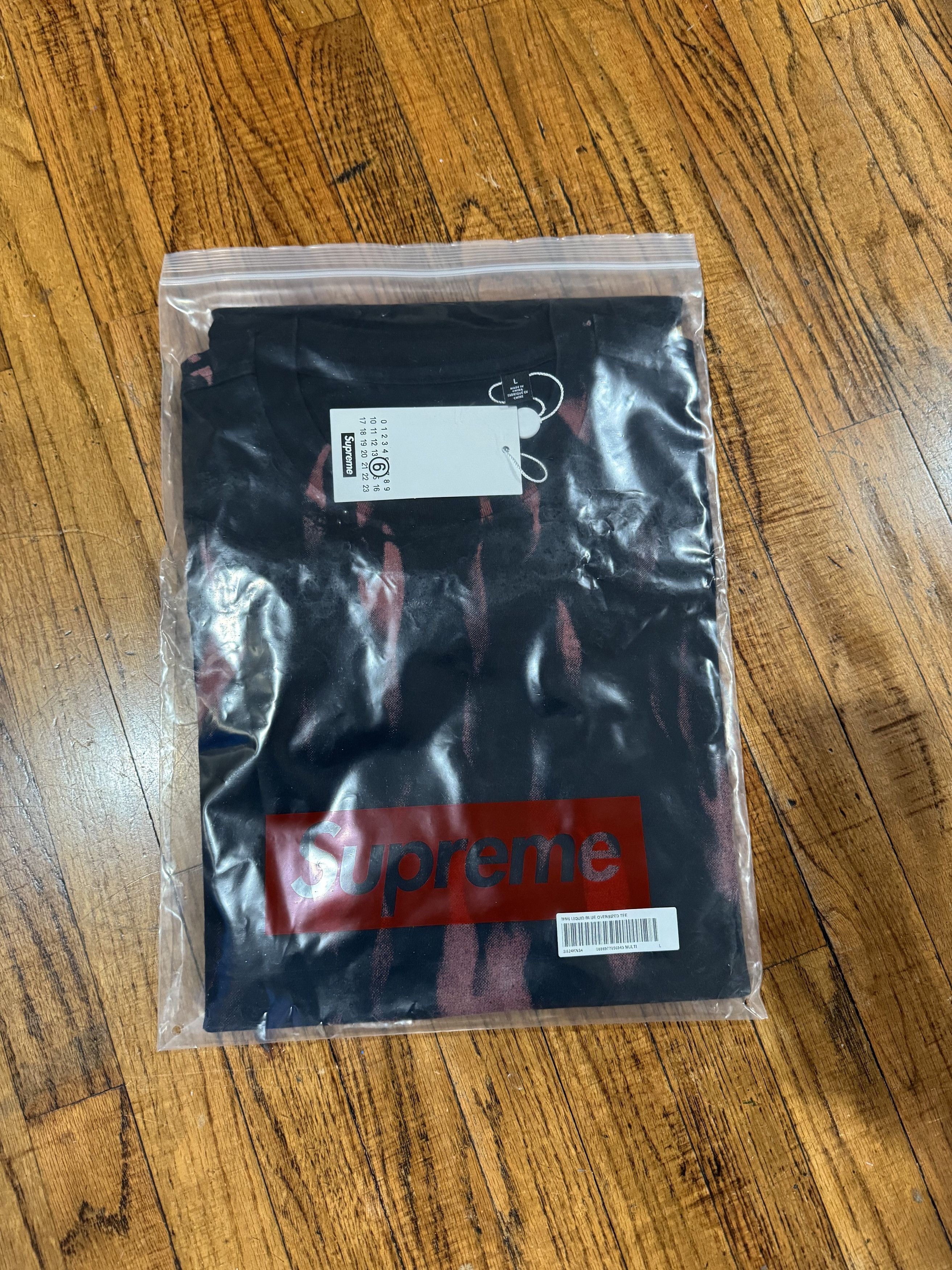 Supreme Supreme MM6 Maison Margiela Liquid Blue Oversized Tee | Grailed