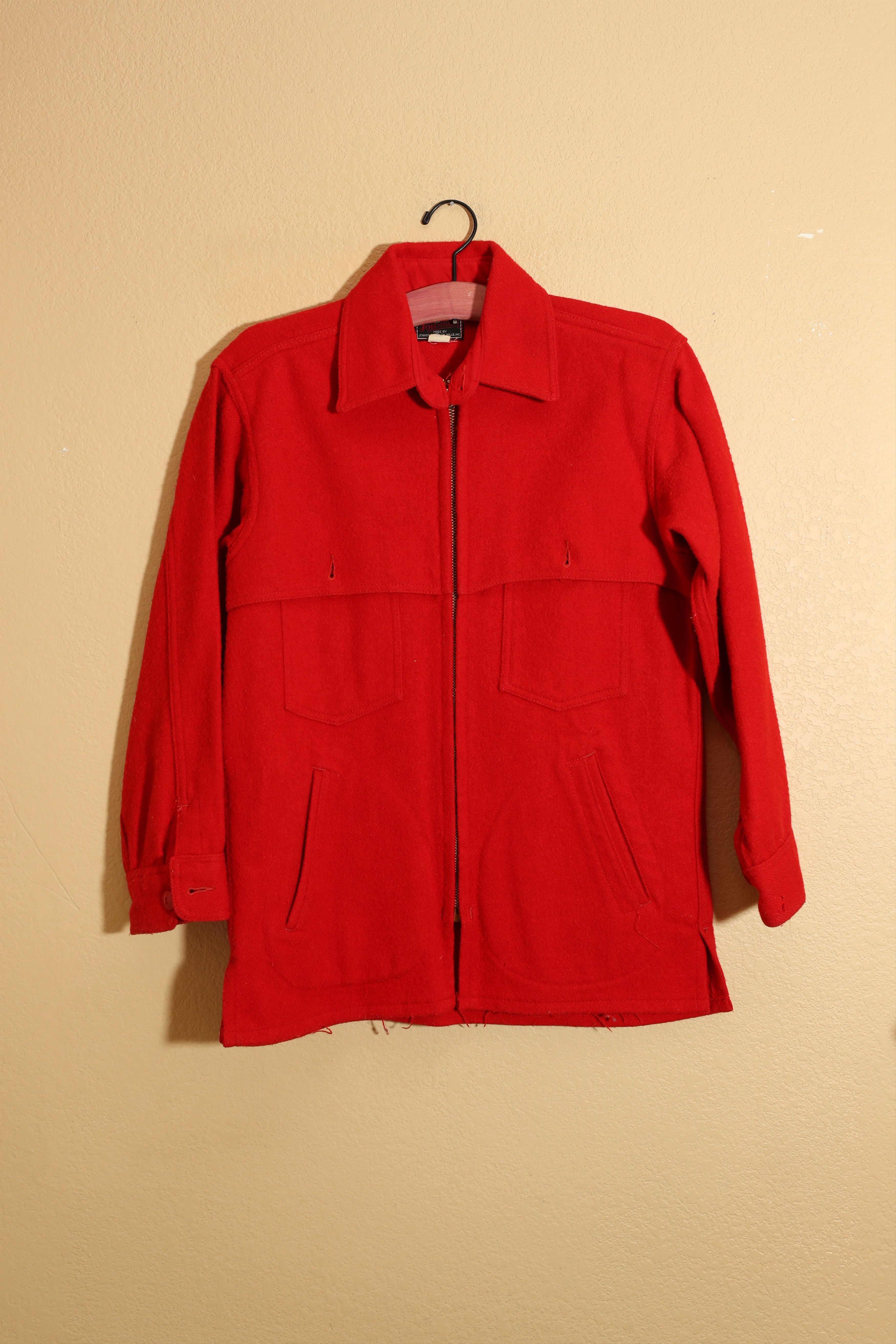 Johnson Woolen Mill Johnson Woolen Mills Red Wool Zip Hunting Tog ...