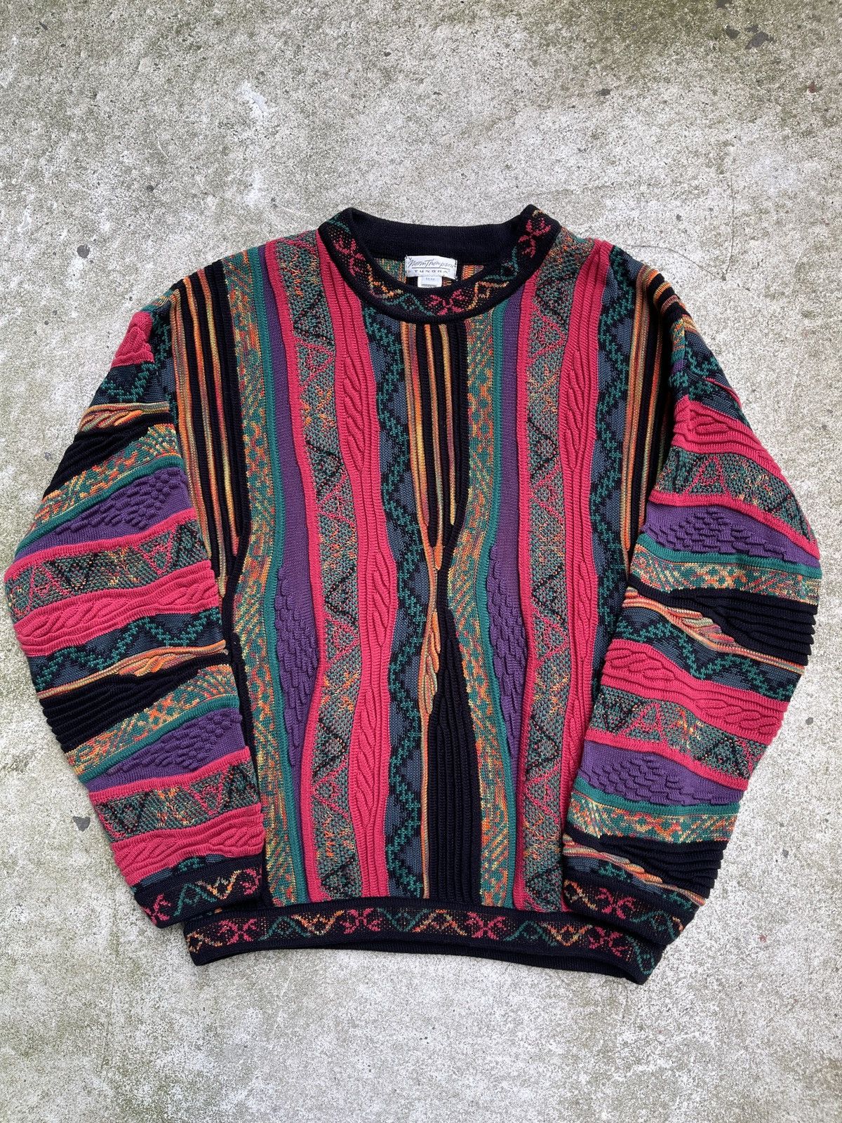 Coogi × Tundra × Vintage VINTAGE 90s TUNDRA COOGI STYLE KNIT SWEATER ...