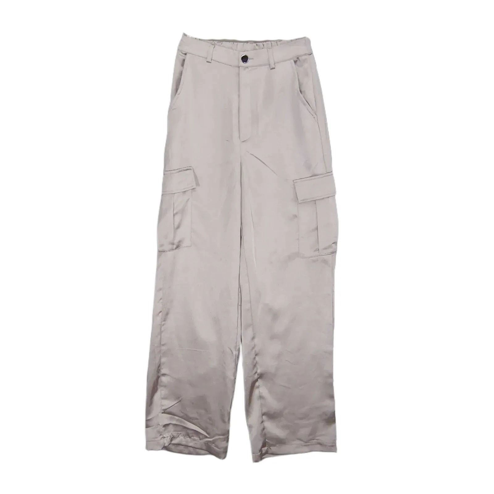Other Good Luck Gem Women's S Silver Satin Cargo Pants | Grailed