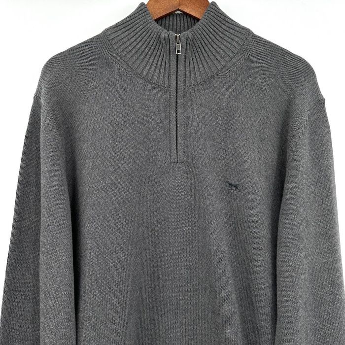 Rodd & Gunn Rodd & Gunn Cotton 1/4 Zip Sweater Mock Neck in Charcoal | Grailed