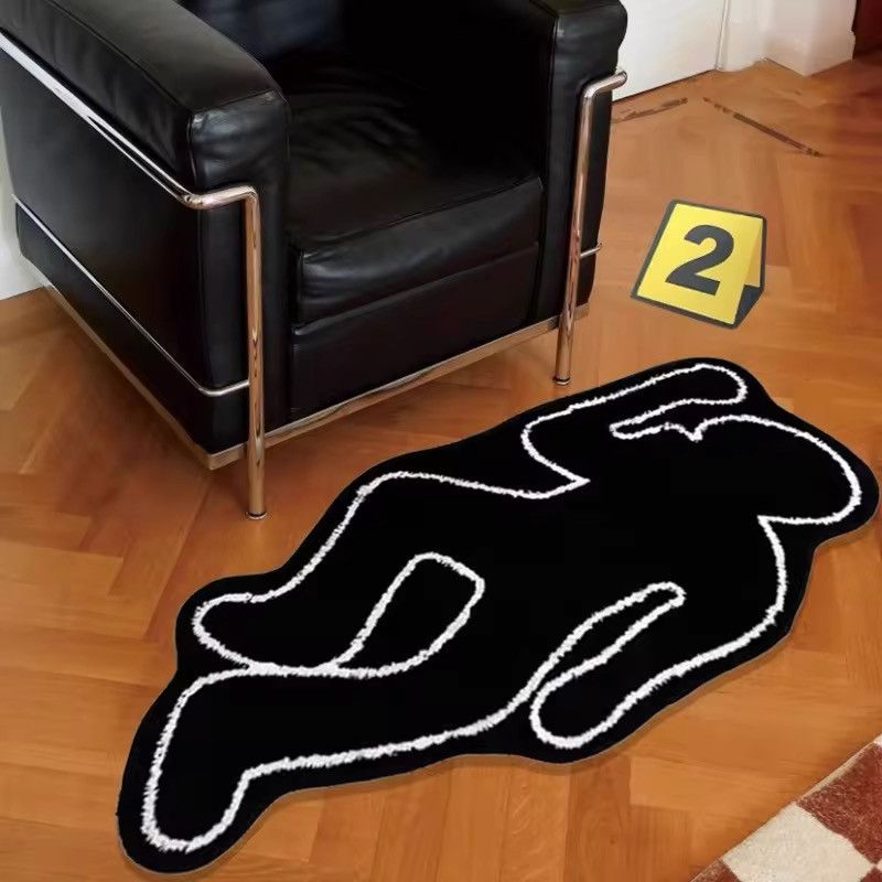 Carpet × Custom × Handmade Handmade Design Humanoid Crime Scene Rug ...