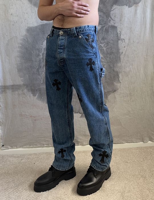 Chrome Hearts Chrome Hearts custom cross patch carpenter jeans Levi’s | Grailed