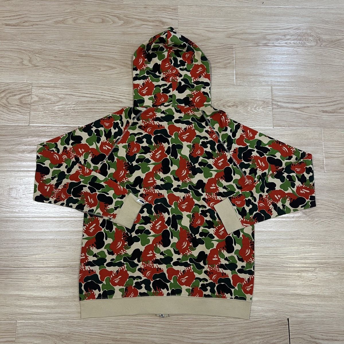 Bape Bape Store Exclusive Fire Camo Zip Up Hodie | Grailed