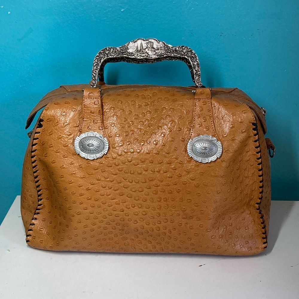 Vintage Glen Miller for Ann Turk Vintage Light Brown Ostrich Leather ...
