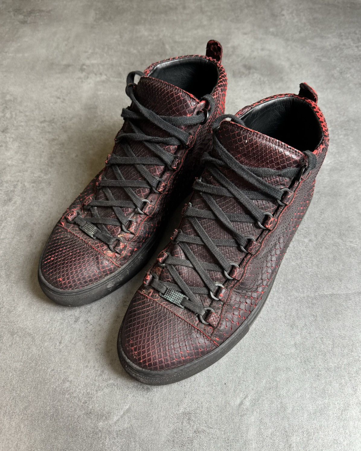 Balenciaga 2014 Balenciaga Arena High Red Python Shell Effect | Grailed