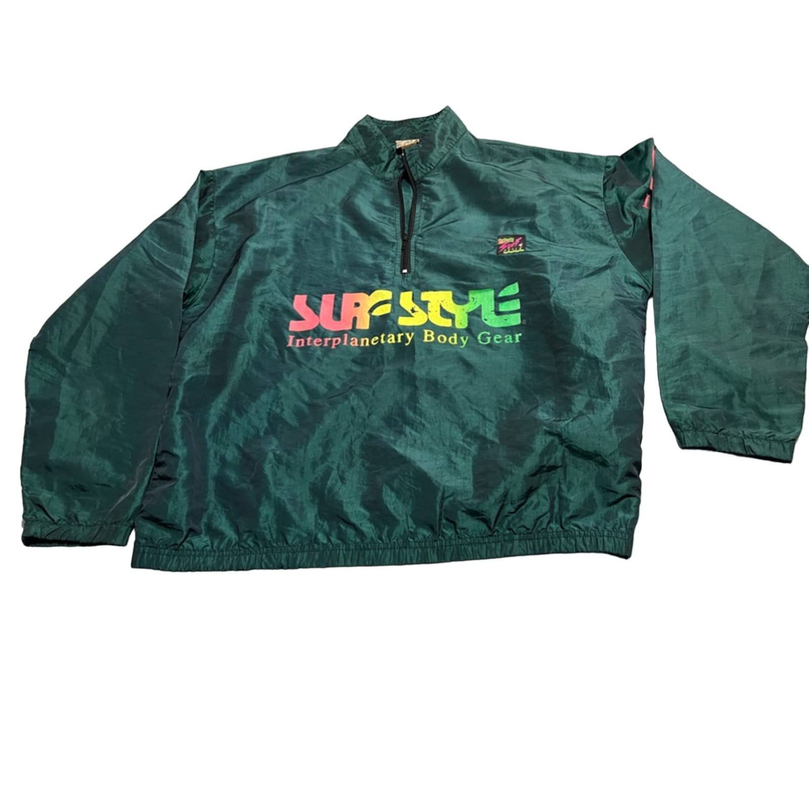 Surf Style Vintage Surf Style Jacket 1/4 Zip Windbreaker Track 80s 90s ...