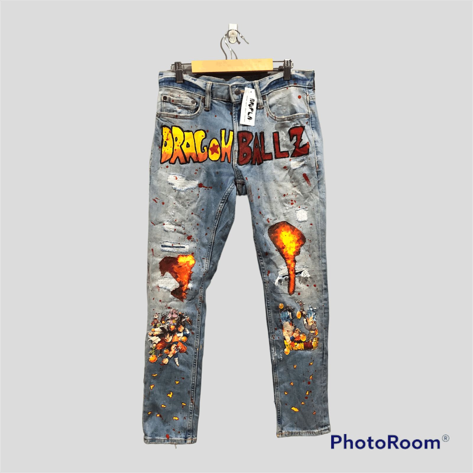 Distressed Denim 🔥Dope🔥Vintage Dragon Ball Z Distressed Jeans By Pop Up ...