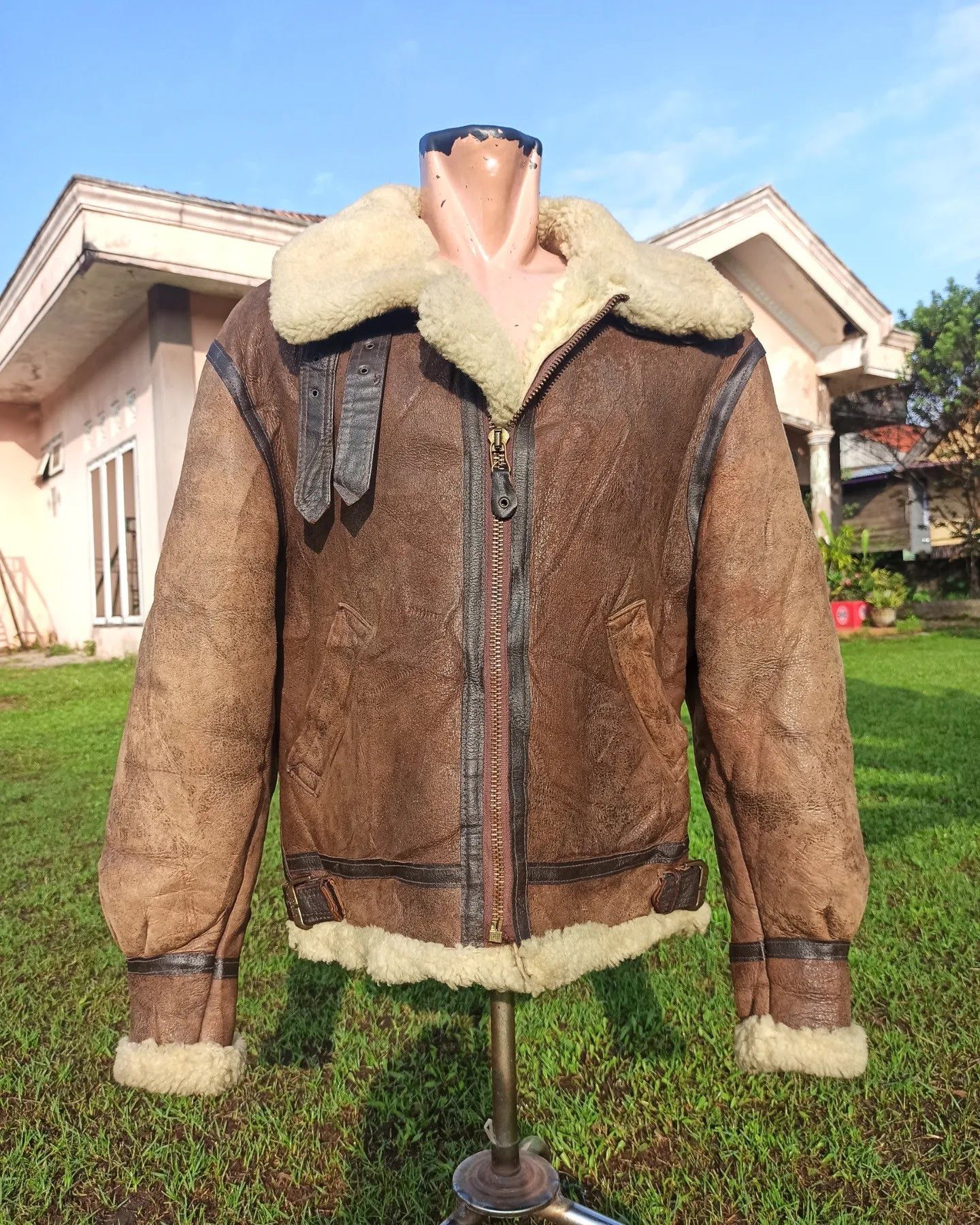 Avirex × B 3 × Vintage Vtg 80s Avirex B3 USAAF Sheepskin Bomber Flight ...