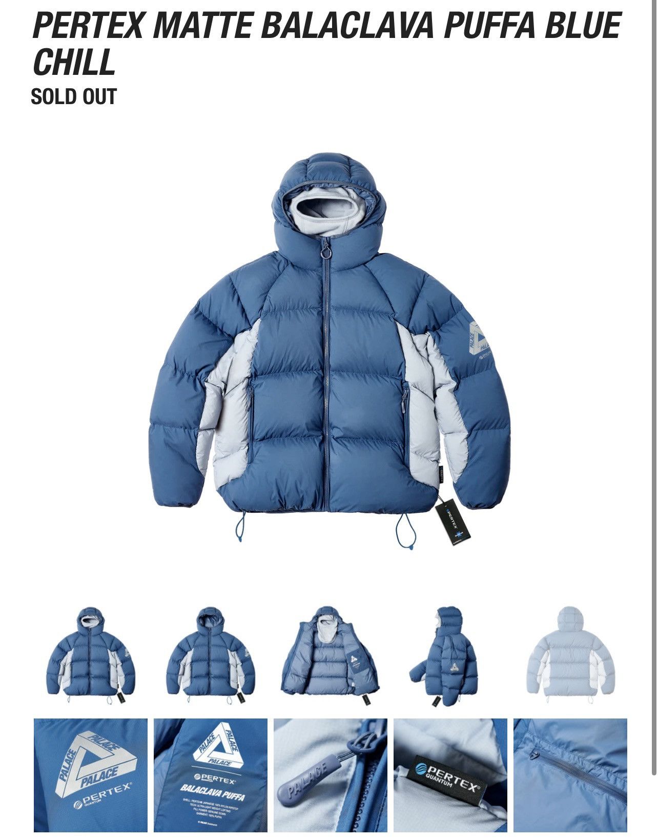 Palace Palace Pertex Matte Balaclava Puffa | Grailed