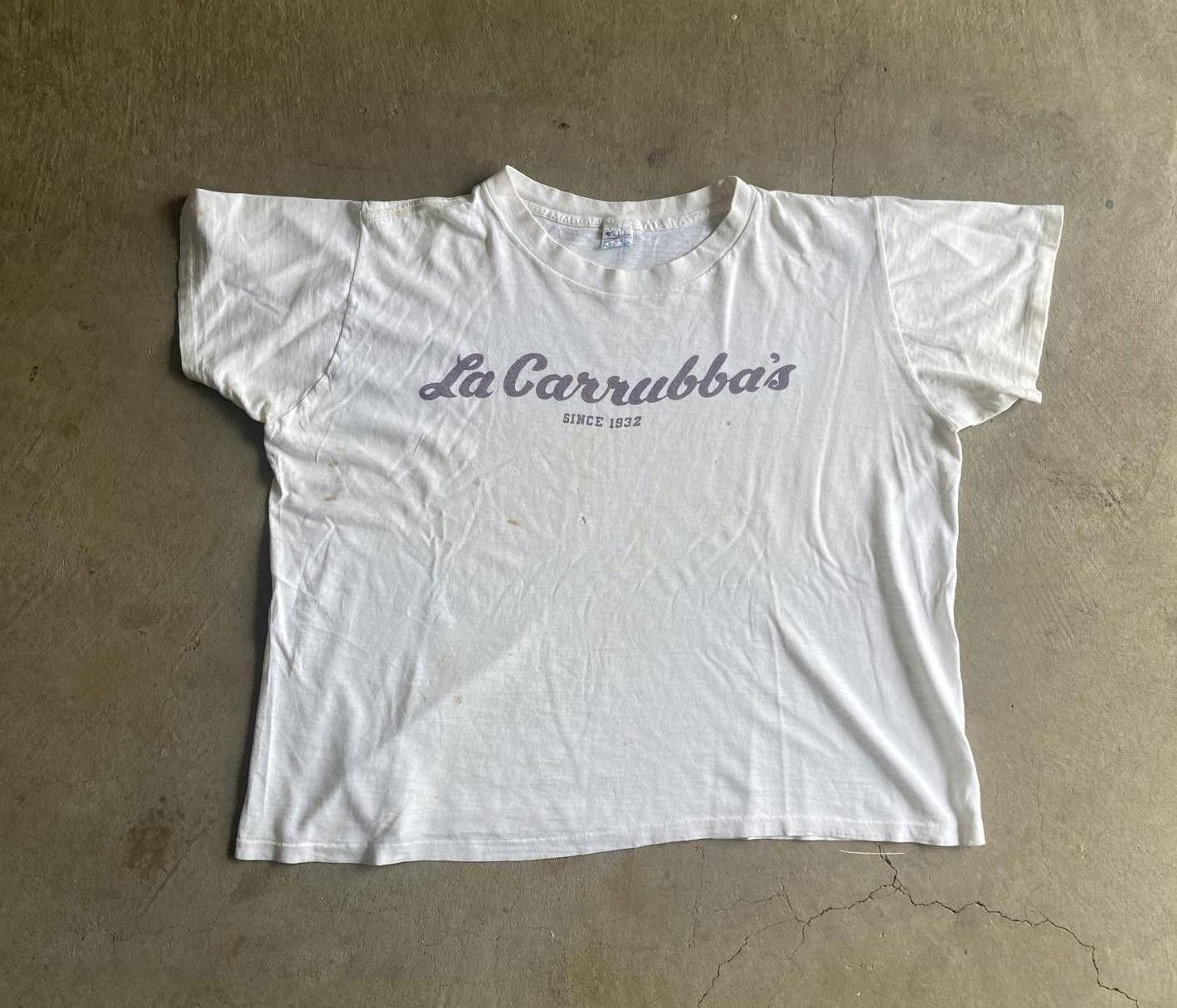 Champion 80s Thrashed "La Carrubba's" Boxy T-Shirt | Grailed