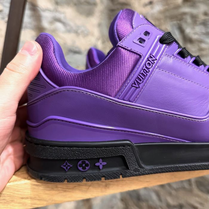 Louis Vuitton Louis Vuitton Purple Leather Tonal Trainer Low-top ...
