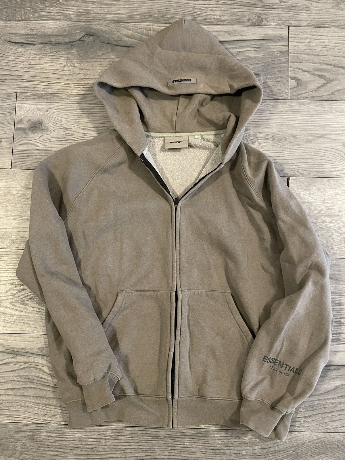 Essentials Essentials Zip Up Hoodie Charcoal | Grailed