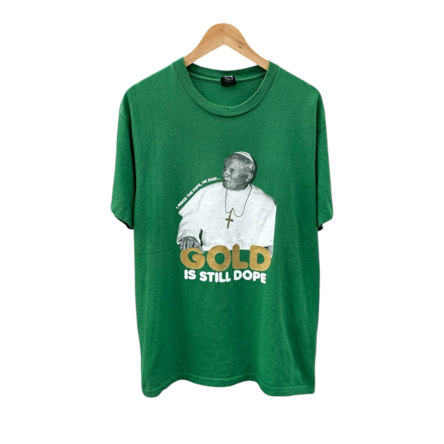 Streetwear × Stussy × Vintage Vintage Stussy "Gold Is Still Dope" Pope Streetwear T-Shirt | Grailed