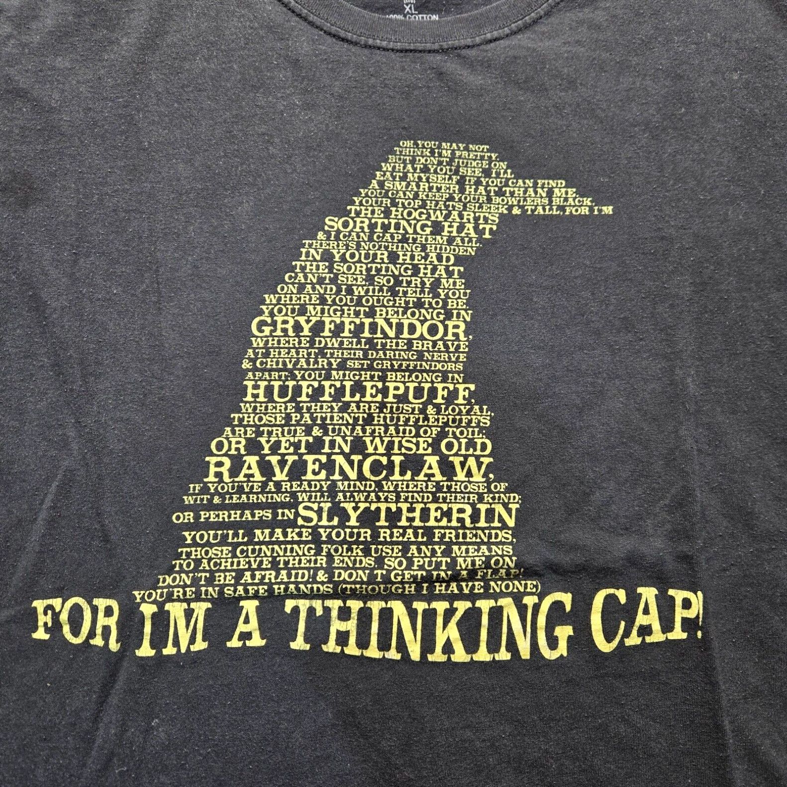 Vintage Warner Bros. Harry Potter Sorting Hat Thinking Cap Tee T-shirt ...