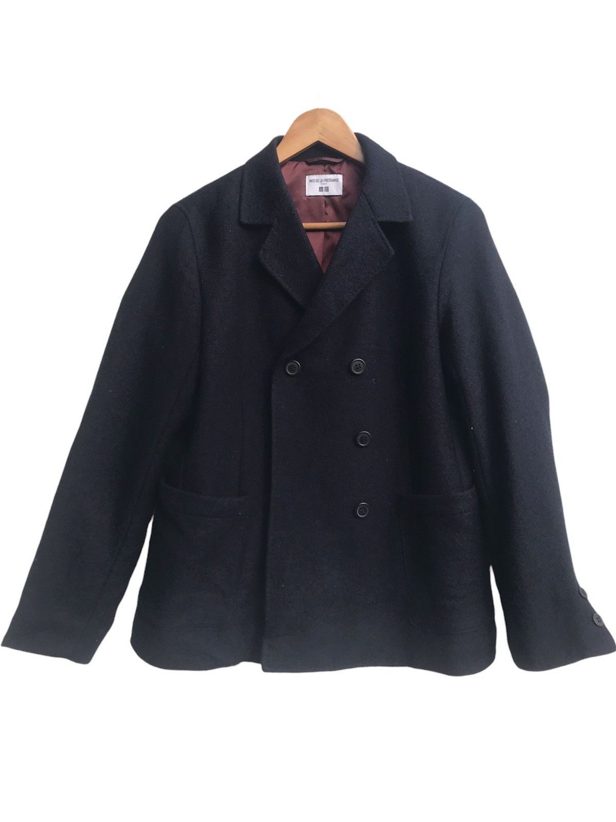 Designer × Japanese Brand Ines de la Fressange Paris Uniqlo Double Breasted Wool Coat | Grailed