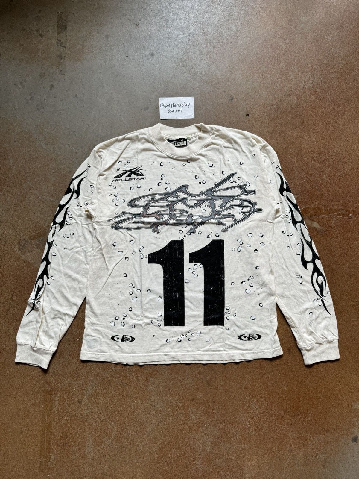 HELLSTAR HELLSTAR Moto Cross Longsleeve Tee White Large | Grailed