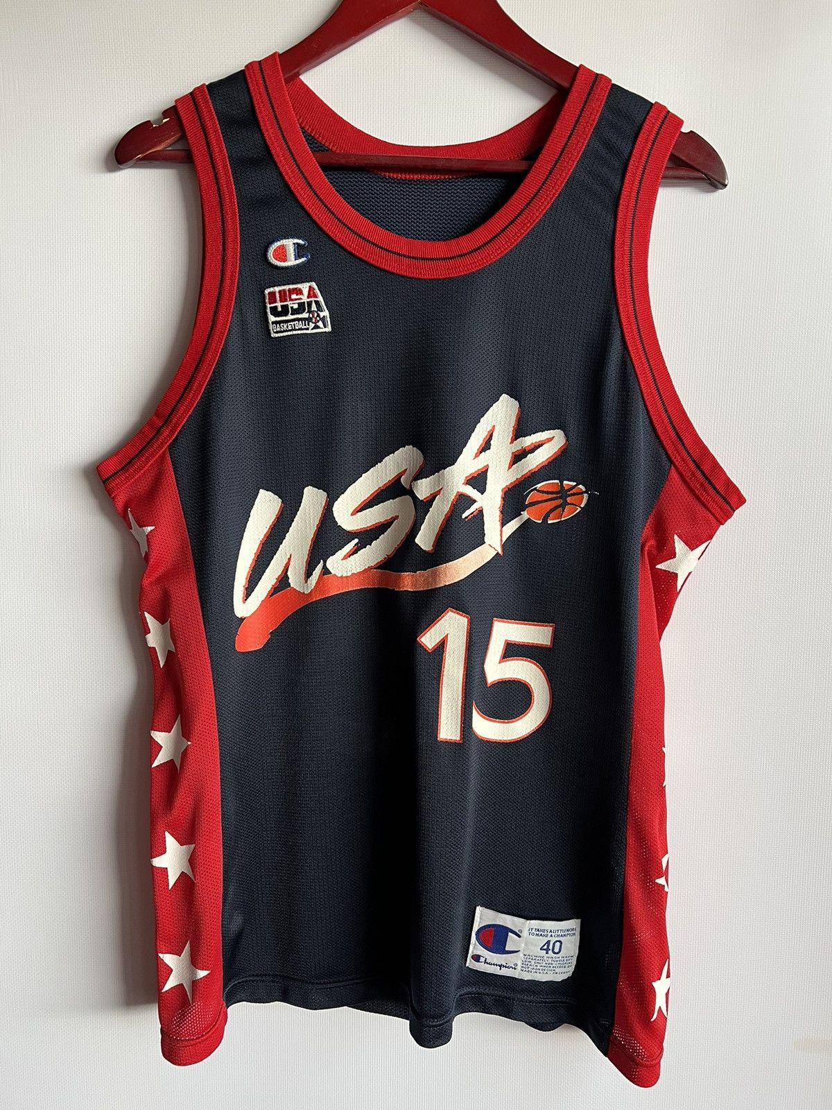 Vintage Hakeem Olajuwon Vintage Champion Team USA Jersey | Grailed